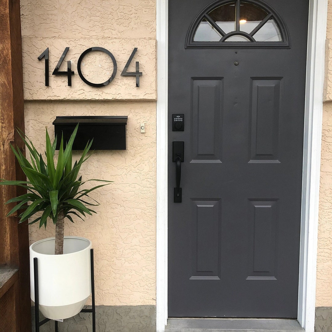 8 Inch Modern House Numbers Letters, Large Black Glossy Address Numbers ...