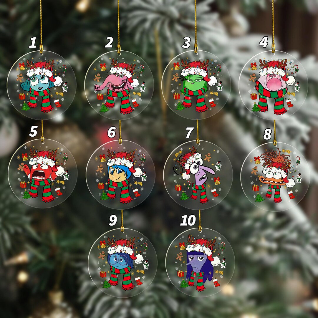 Inside Out 2 Transparent Christmas Ornament, Inside Out Xmas Tree ...