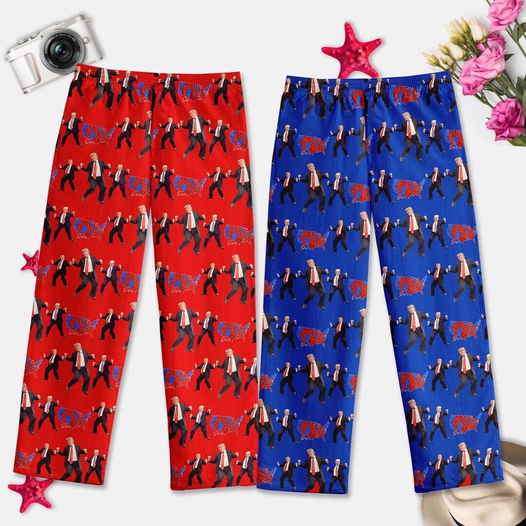 Donald Trump Pajamas Pants, Trump Dancing Unisex Pajamas Pants, Trump ...