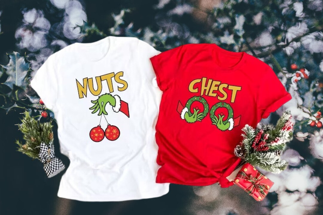 Chest Nuts Couples Matching Shirts, Funny Christmas Tees, Family Tee ...