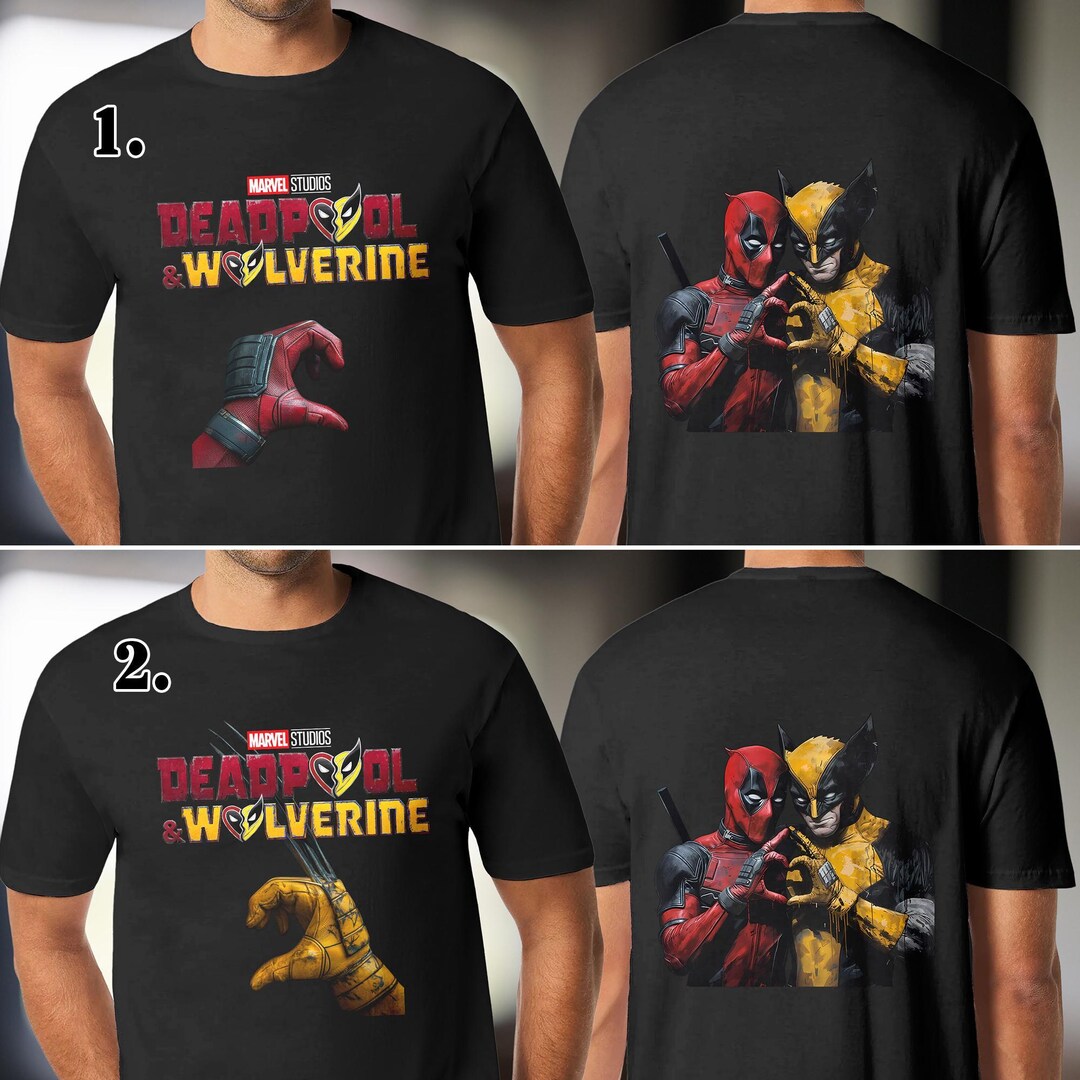 Funny Deadpool Wolverine Heart Shirt, Deadpool Wolverine Superhero ...