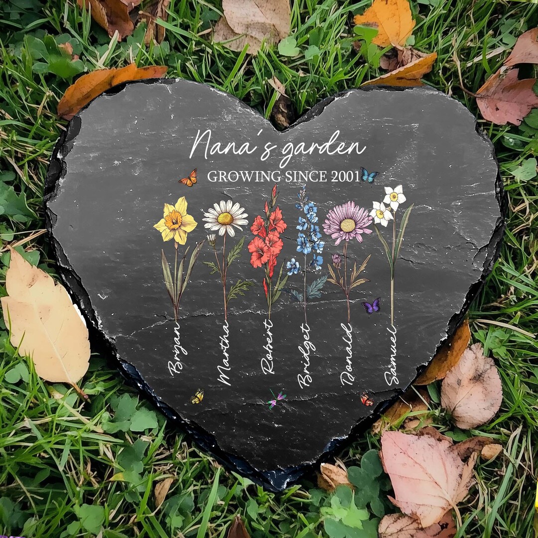 Personalized Grandma's Garden Stone, Growing Since Garden Stone Gift ...