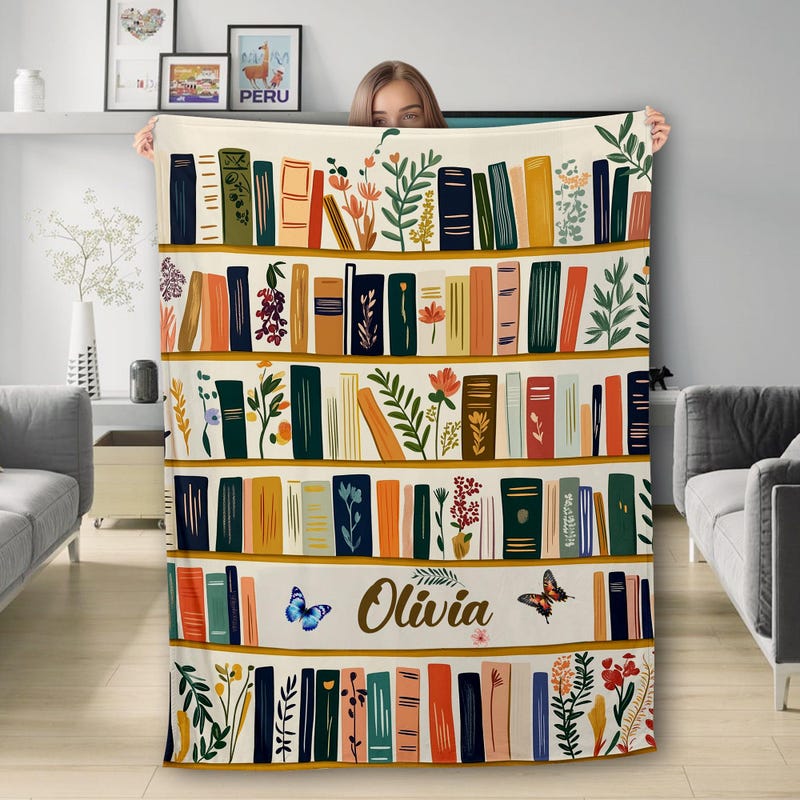 Library Blanket - Etsy