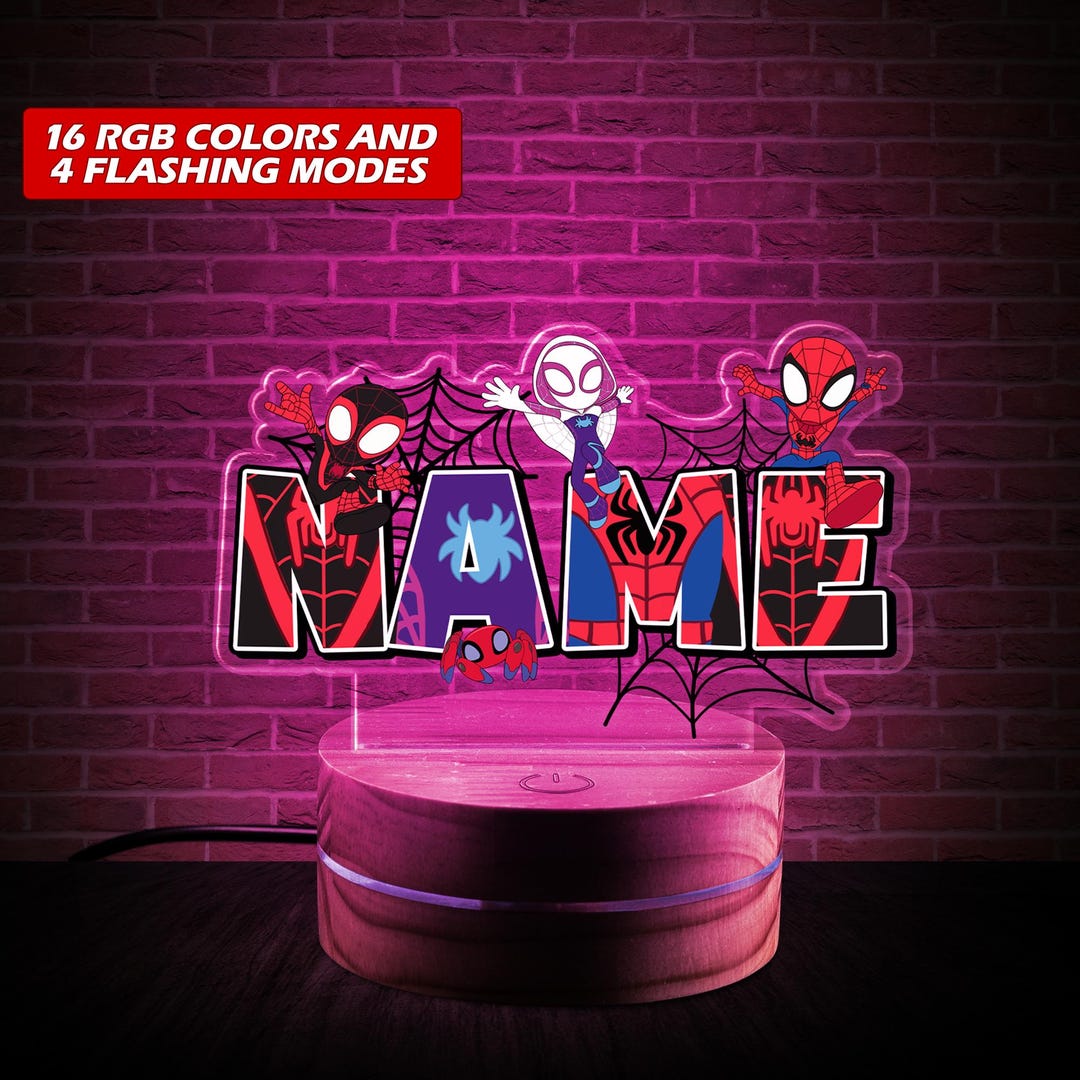 Personalize Spidey and His Amazing Friends LED Light, Custom Spider ...
