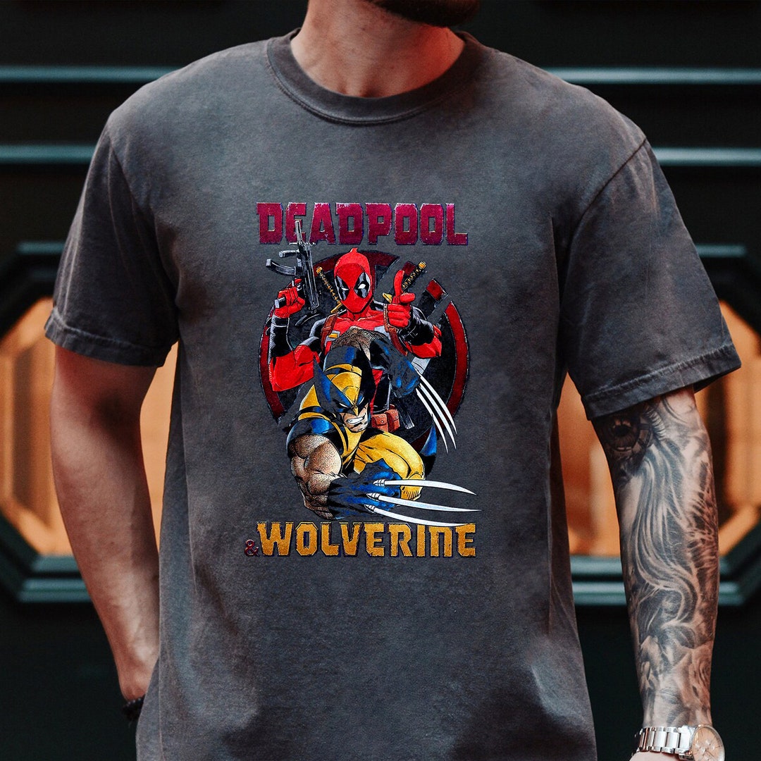 Buy Deadpool and Wolverine Tshirt, Deadpool 3 Movie Graphic Tee, Retro ...