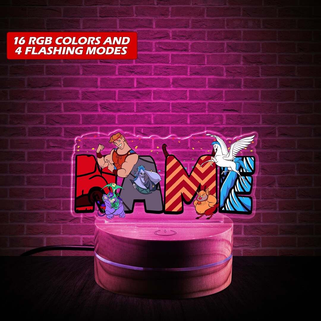 Personalized Hercules LED Light, Hercules Character Theme Customized ...