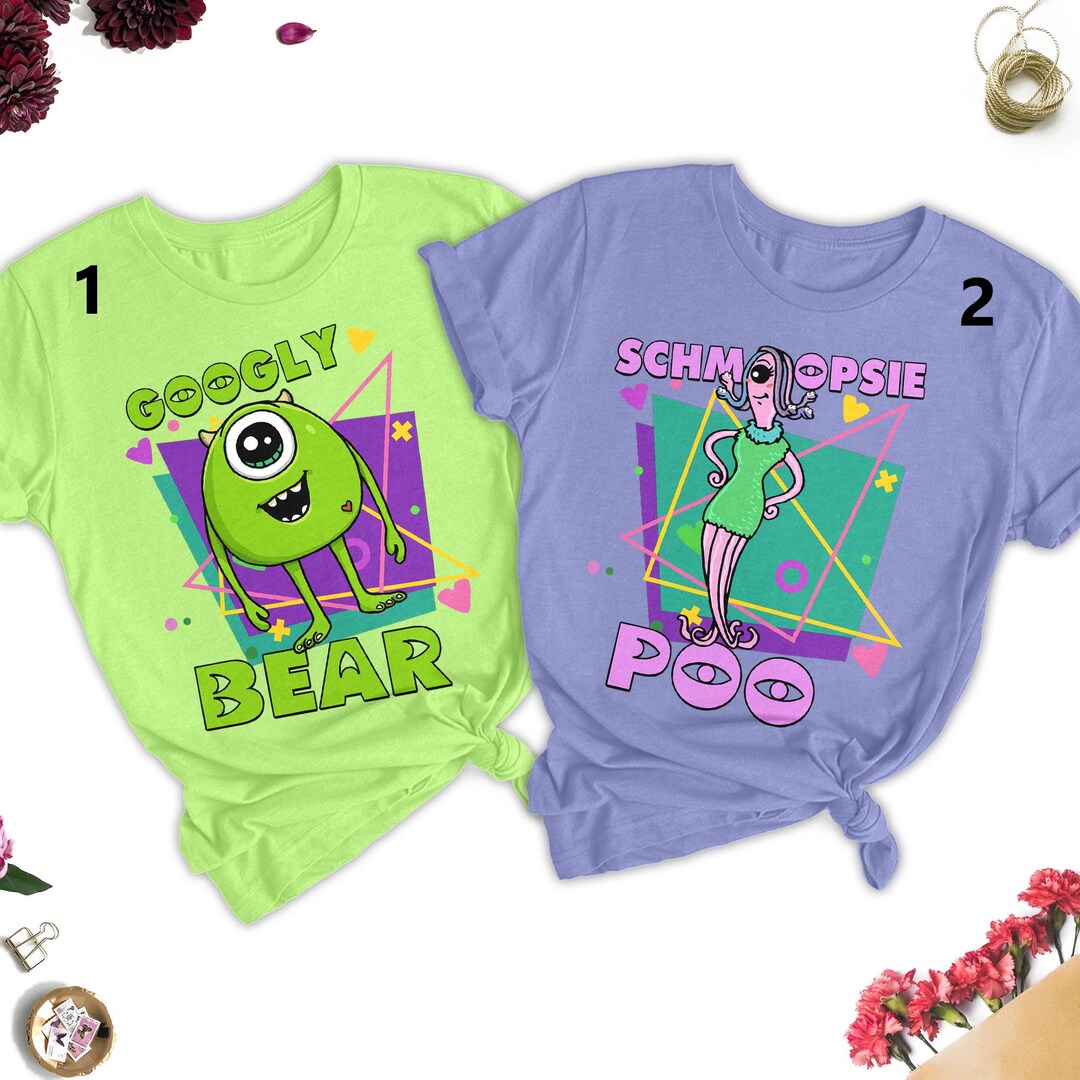 Retro Bear and Poo Shirt, Monsters Couple Valentine T-shirt, Couple ...