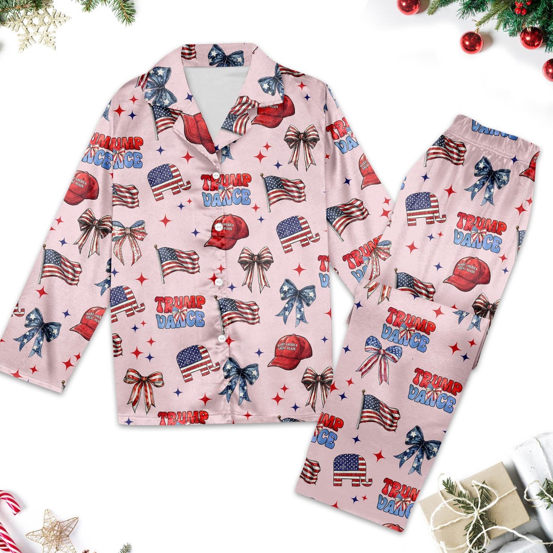 Trump Coquette Unisex Pajamas Set, Trump Bow President Sleepwear, Trump ...