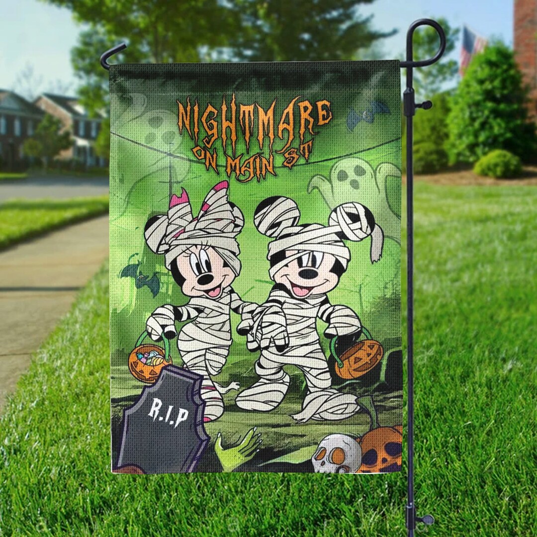 Nightmare on the Mainstreet Mickey Minnie Mouse Flag, Halloween Garden ...