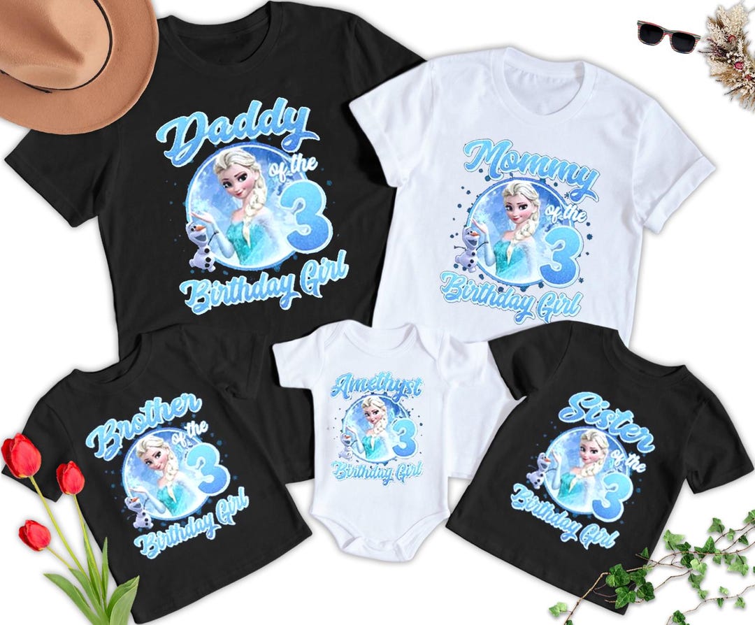 Personalized Elsa Frozen Birthday Shirt, Custom Princess Elsa Birthday ...
