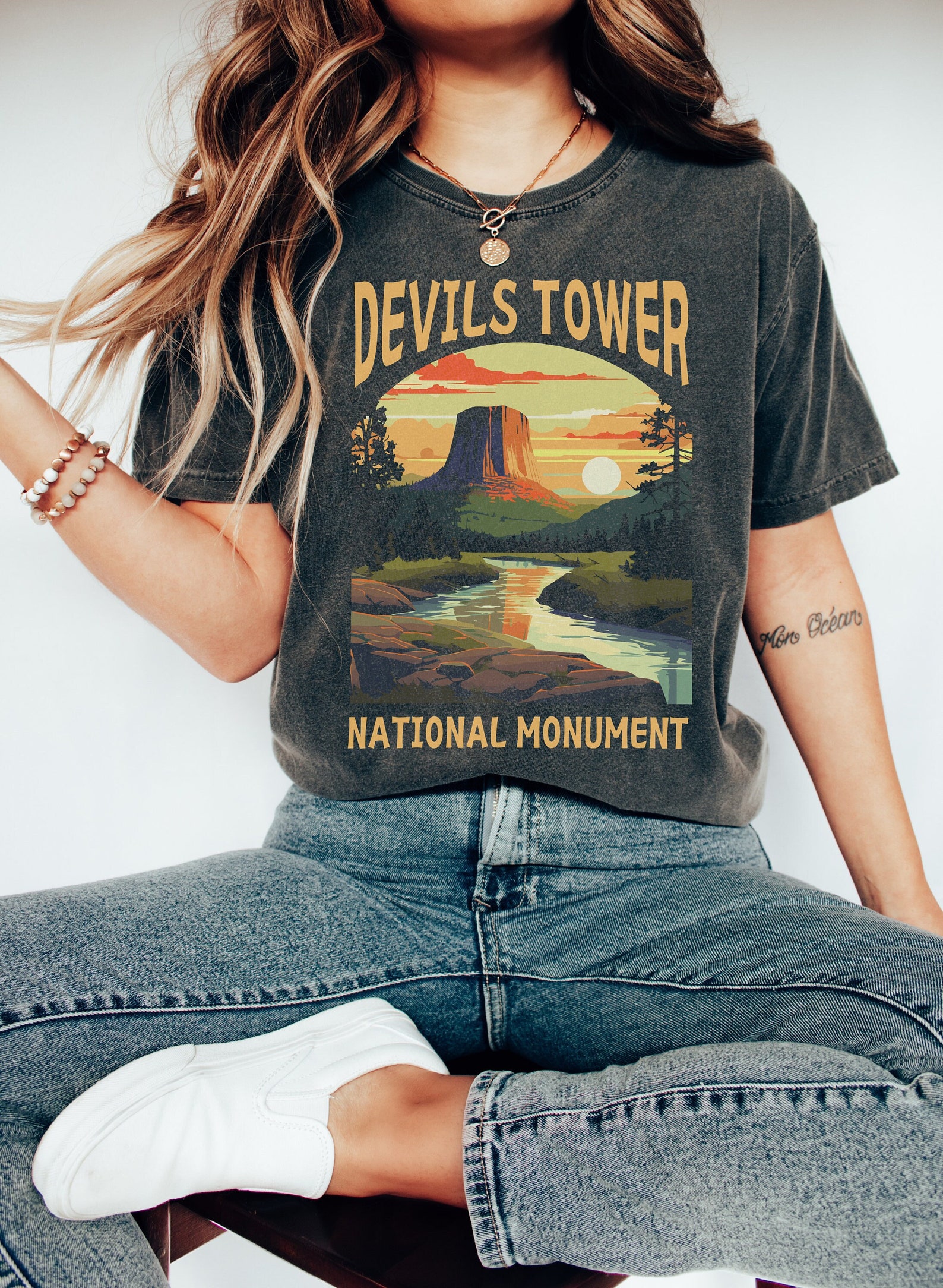 Devils Tower National Monument Shirt, Comfort Colors Mountains Shirt ...