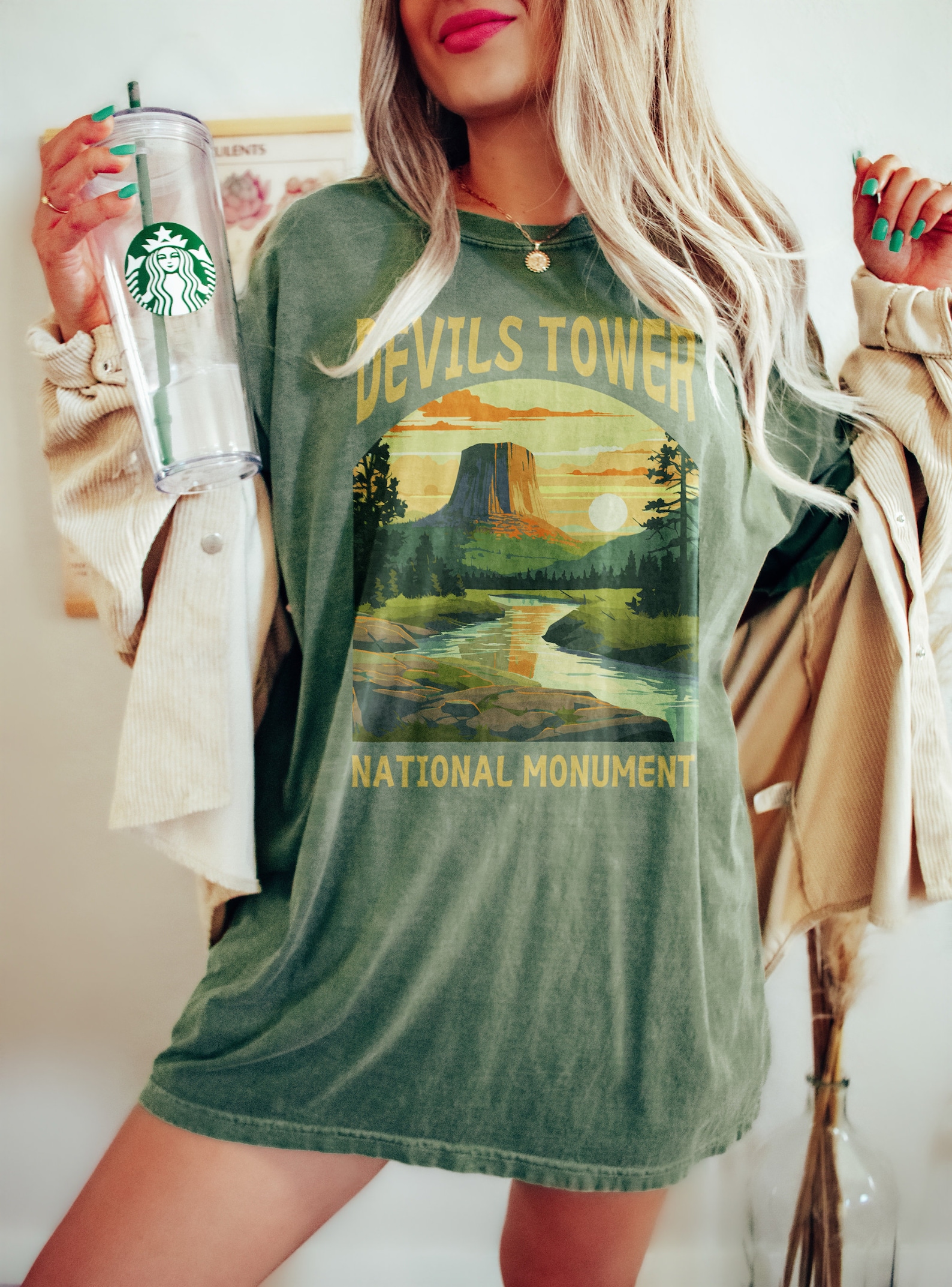 Devils Tower National Monument Shirt, Comfort Colors Mountains Shirt ...