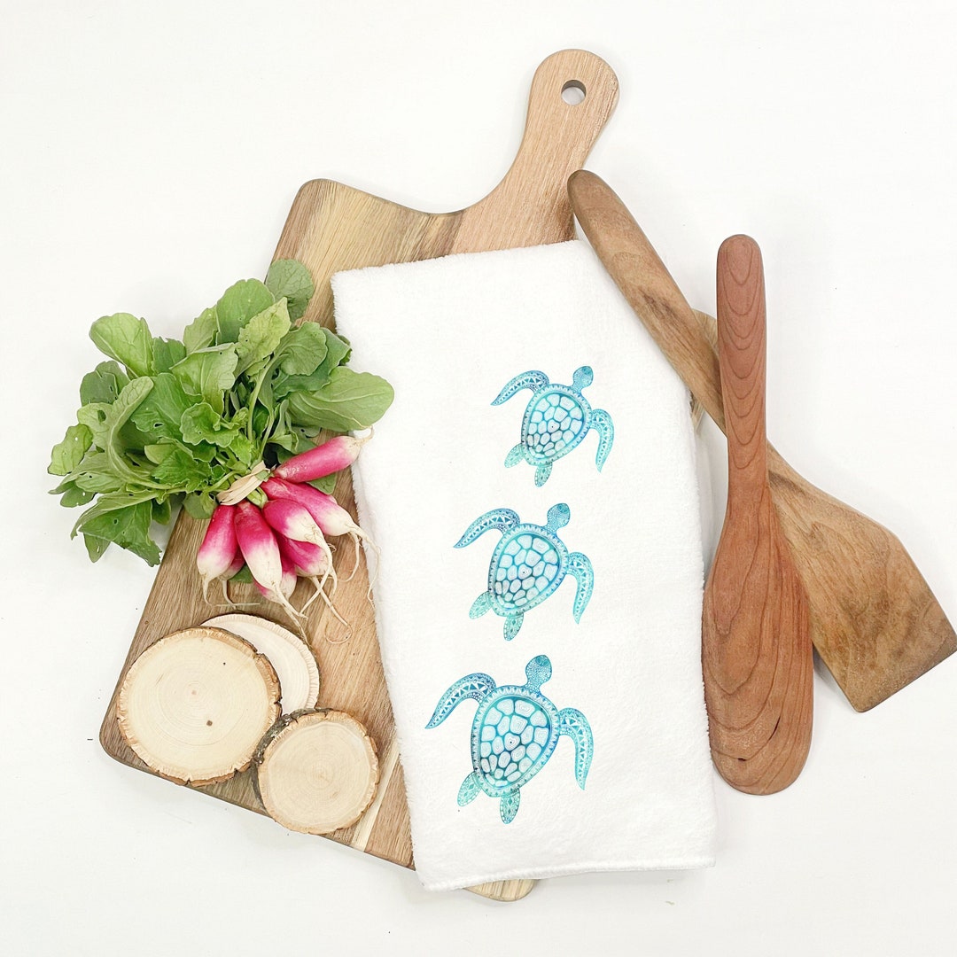 Sea Turtle Kitchen Tea Towel Kitchen Towel Bridal Shower Gift Wedding ...