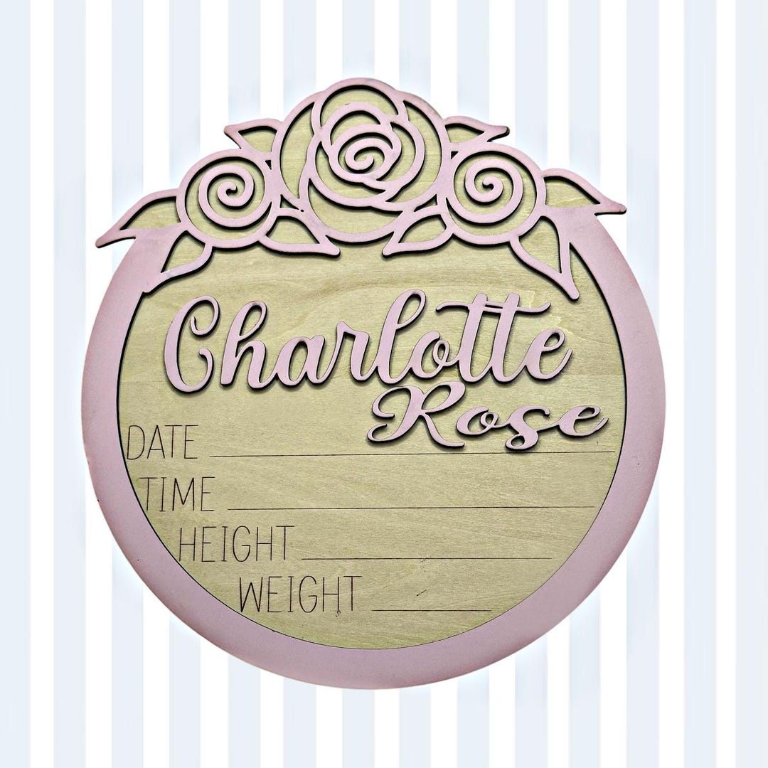 Baby Hospital Name Sign Baby Name Sign Newborn Name Sign for Hospital ...