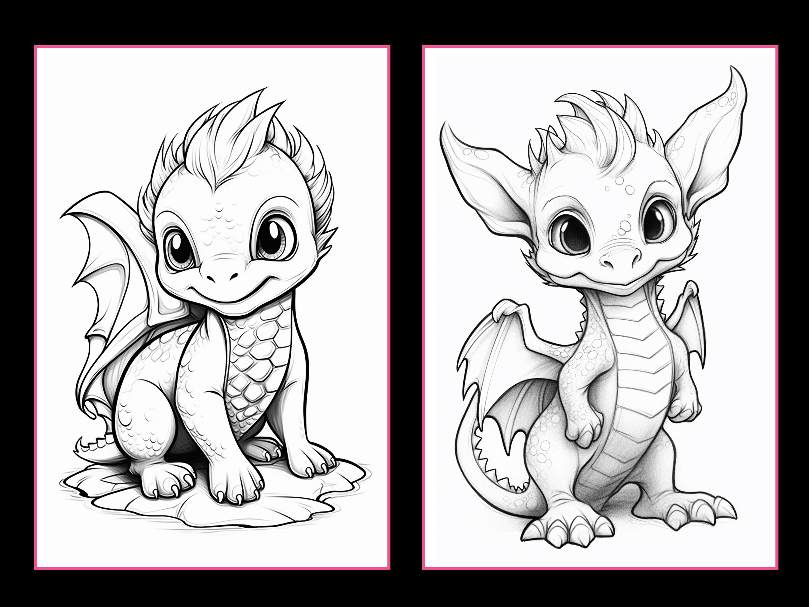 Colorful Dragon Coloring Book: 101 Dragon Color Book Pages, Baby Dragon ...
