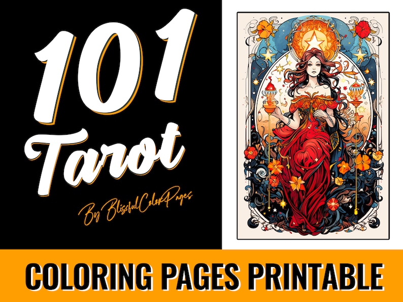 Tarot Coloring Pages - 101 Gothic Tarot Coloring Pages: Grayscale Adult ...
