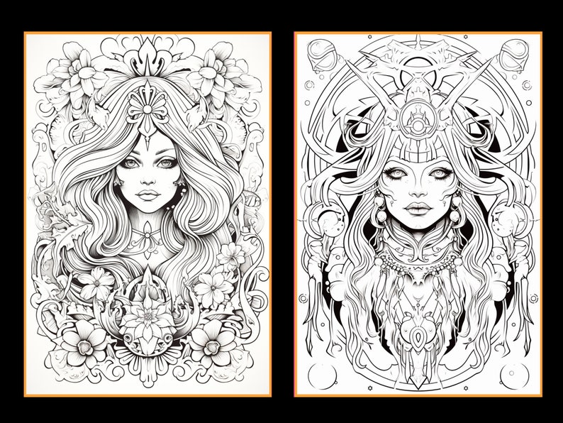 Tarot Coloring Pages - 101 Gothic Tarot Coloring Pages: Grayscale Adult ...