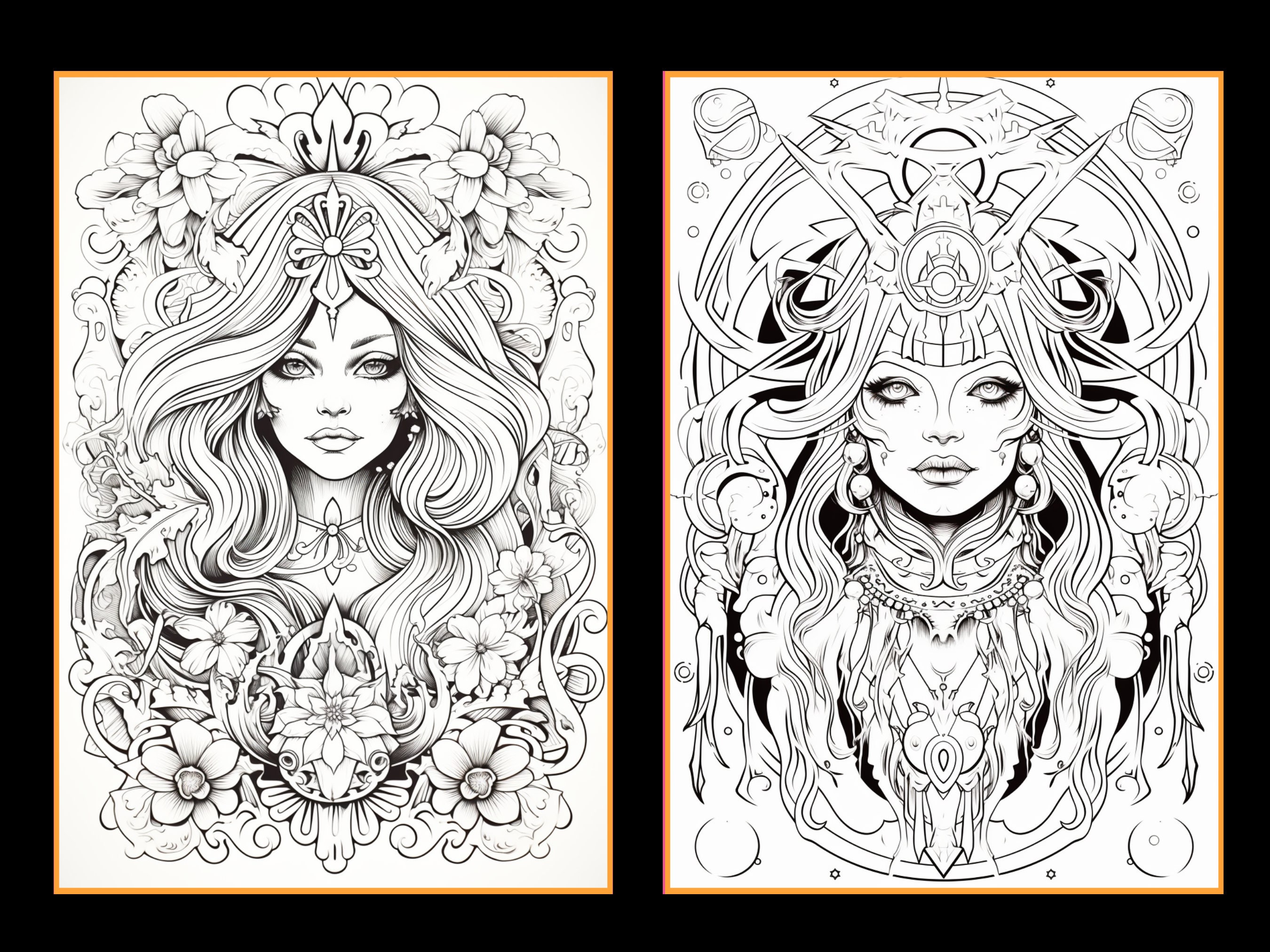 Tarot Coloring Pages - 101 Gothic Tarot Coloring Pages: Grayscale Adult ...