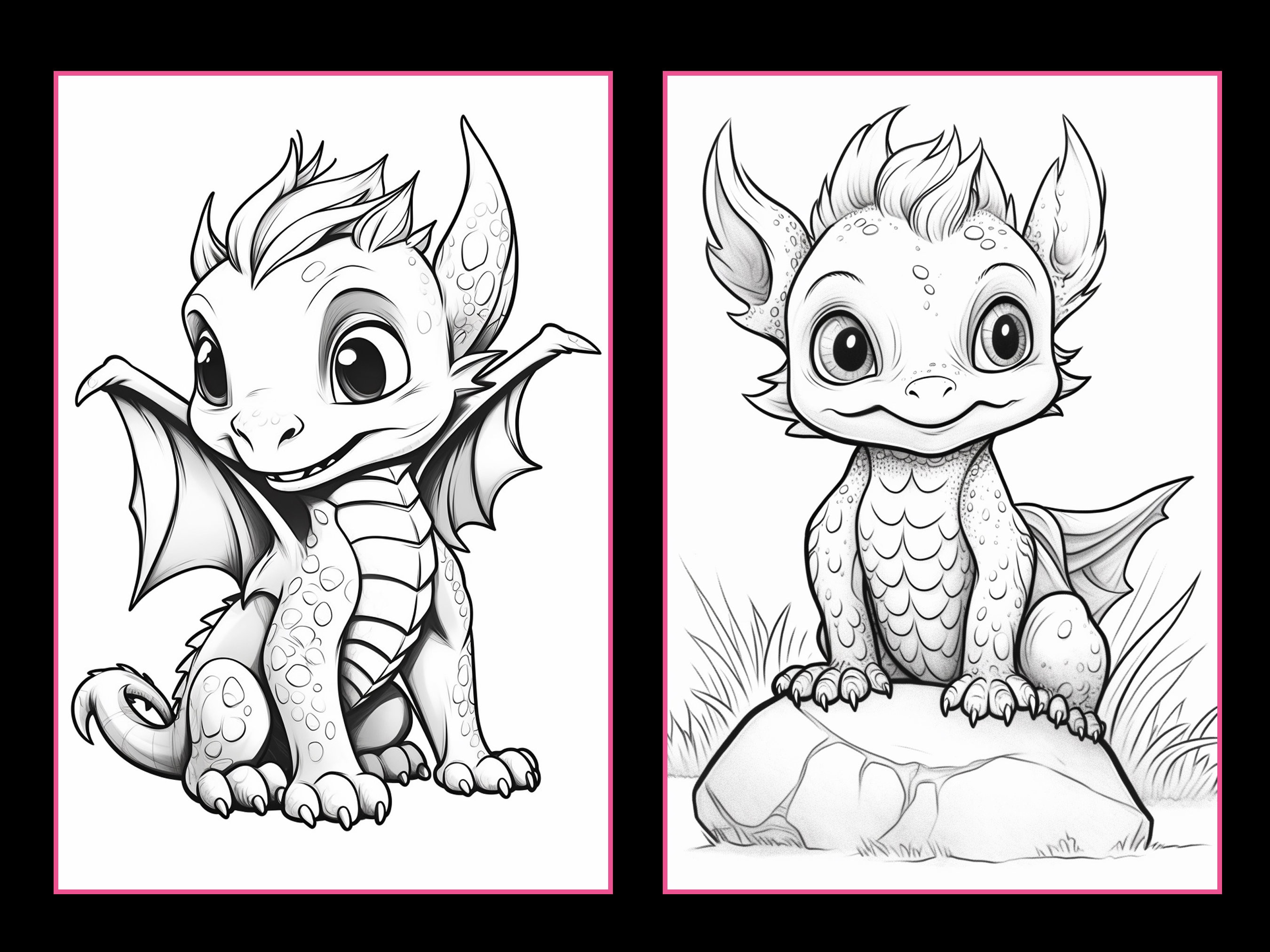 Colorful Dragon Coloring Book: 101 Dragon Color Book Pages, Baby Dragon ...