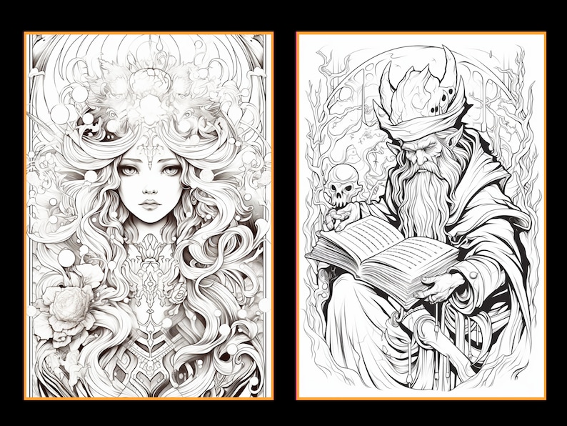 Tarot Coloring Pages - 101 Gothic Tarot Coloring Pages: Grayscale Adult ...