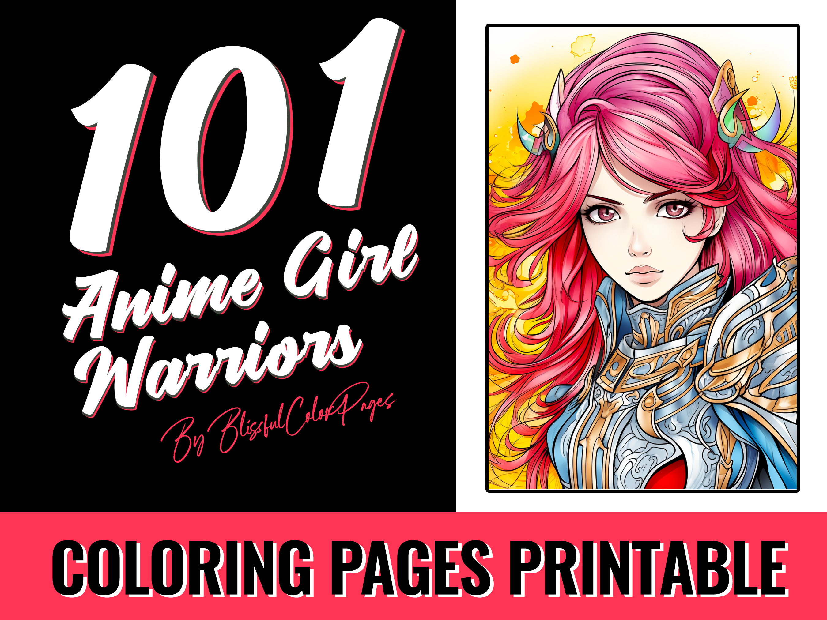 101 Anime Girl Warrior Printable Manga Girl Warrior Coloring Pages ...