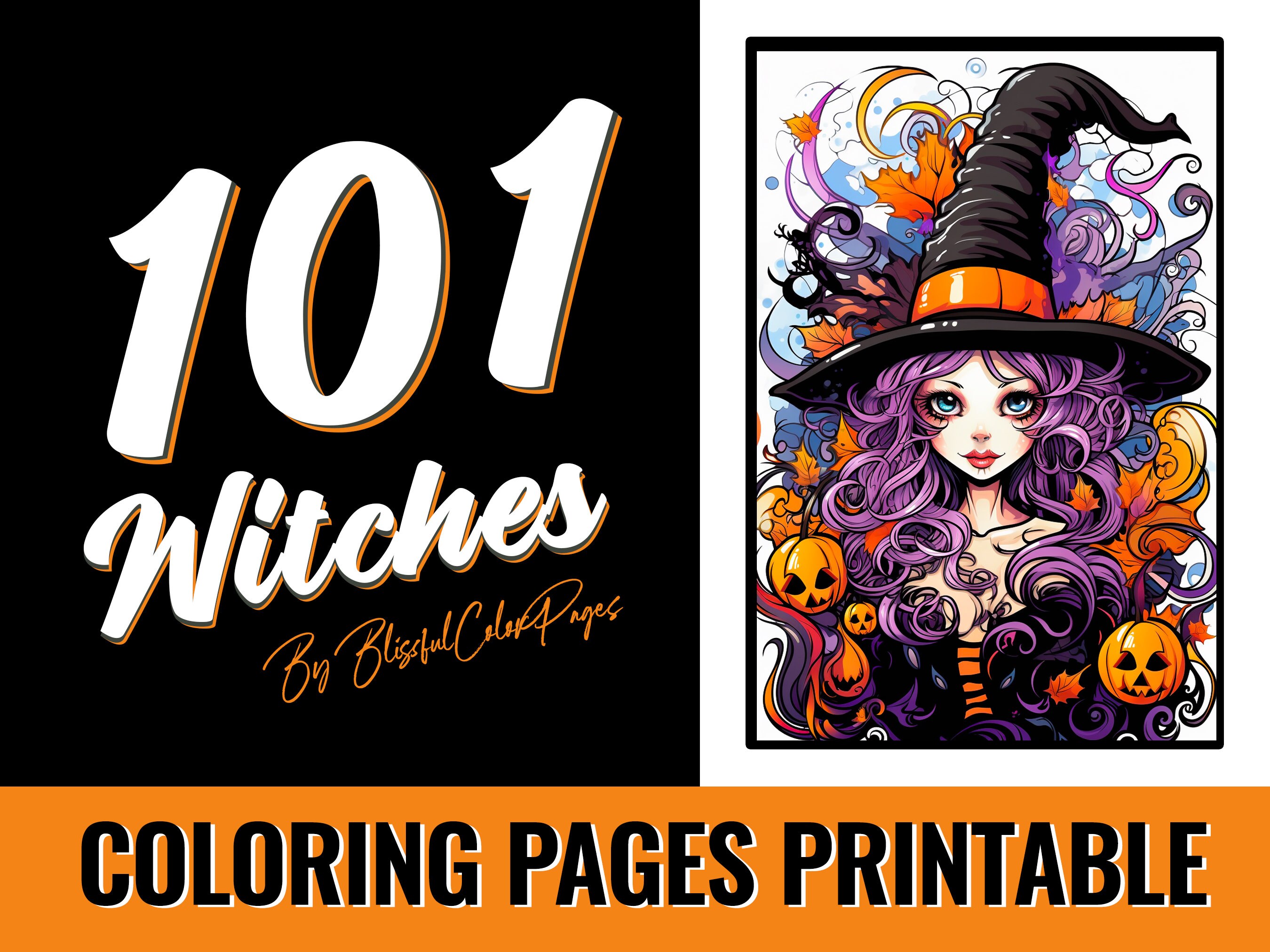 Witche Coloring Book 101 Bad Witch Coloring Pages, Magical Witch ...