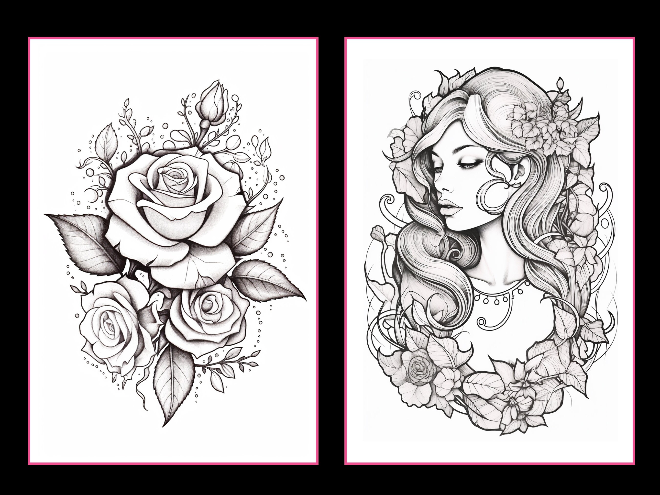 101 Tattoos Printable Tattoo Coloring Pages: Grayscale Adult Coloring ...