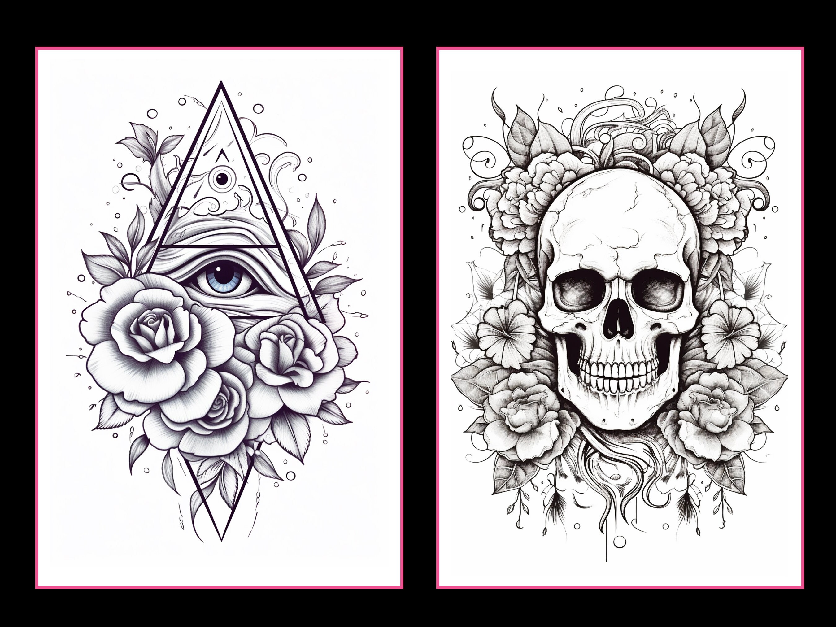 101 Tattoos Printable Tattoo Coloring Pages: Grayscale Adult Coloring ...