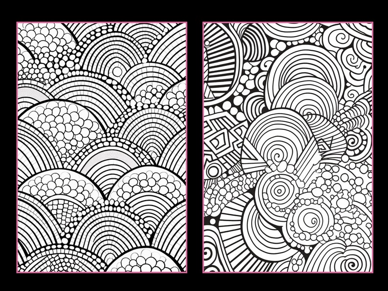 101 Patterns Printable Coloring Page Patterns: Grayscale Adult Coloring ...