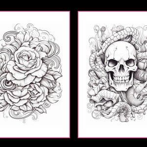 101 Tattoos - Printable Tattoo Coloring Pages: Grayscale Adult Coloring ...