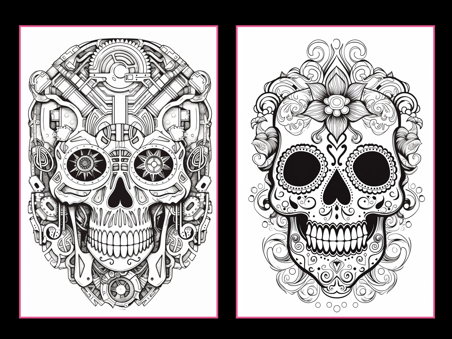 101 Skulls Printable Skull Coloring Pages: Grayscale Adult Coloring ...