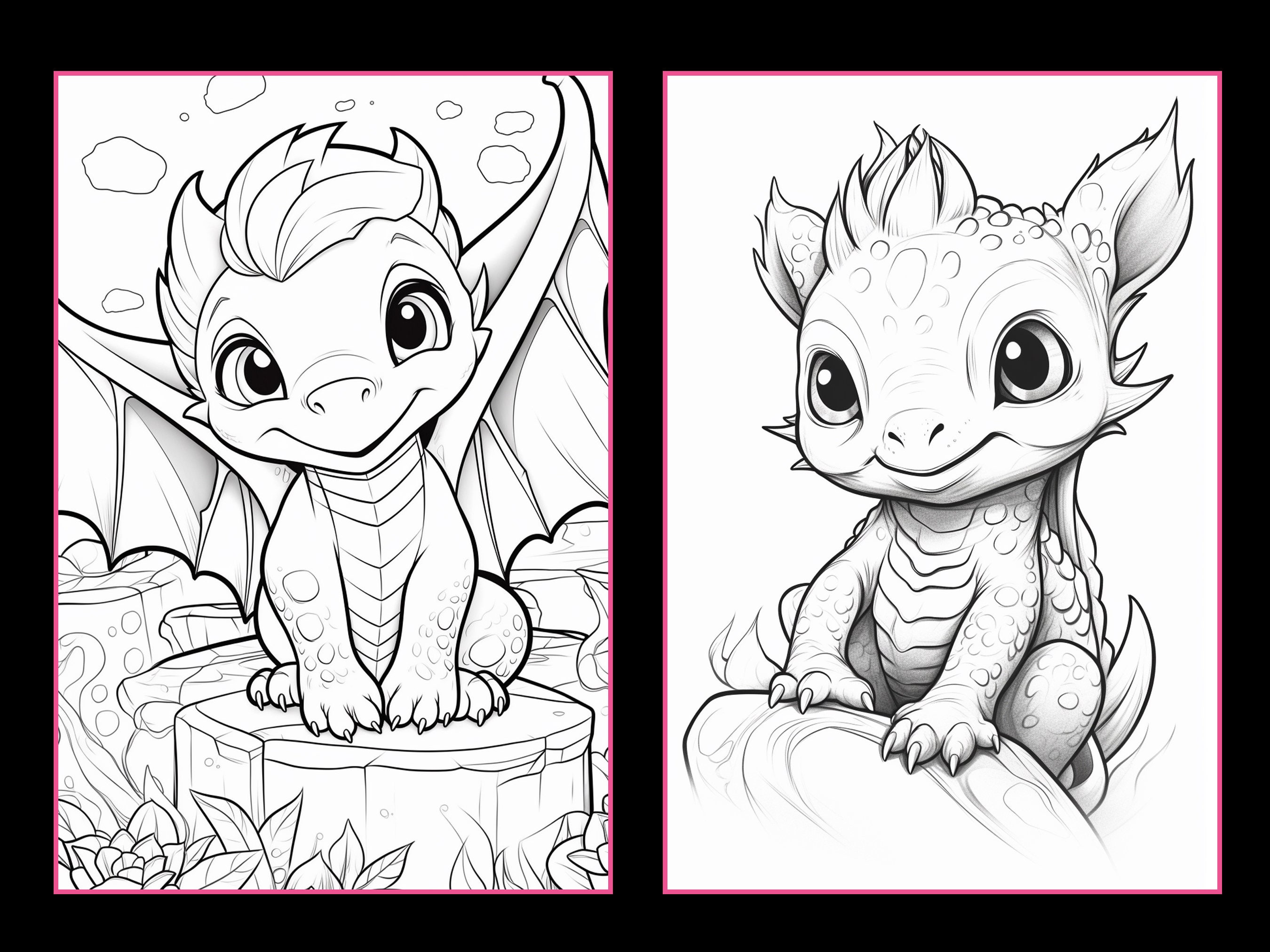 Colorful Dragon Coloring Book: 101 Dragon Color Book Pages, Baby Dragon ...