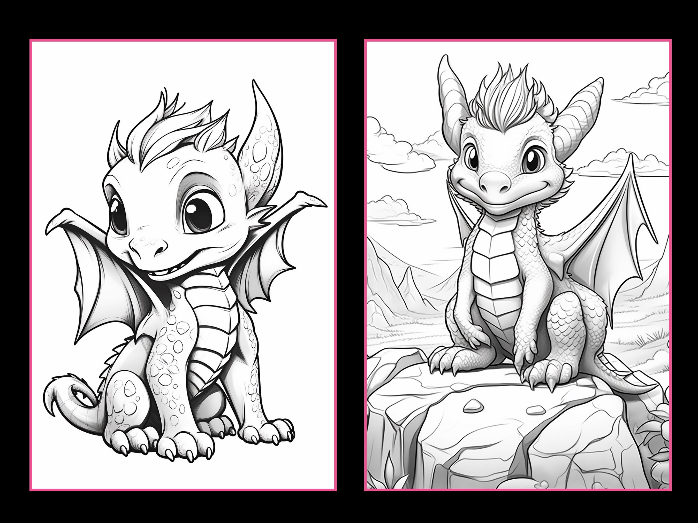 Colorful Dragon Coloring Book: 101 Dragon Color Book Pages, Baby Dragon ...