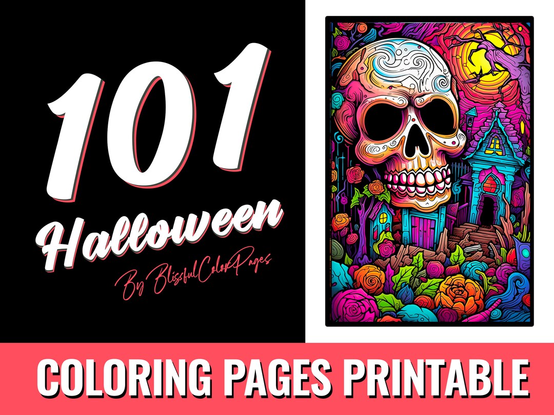 101 Halloween - Printable Halloween Coloring Pages: Grayscale Adult ...