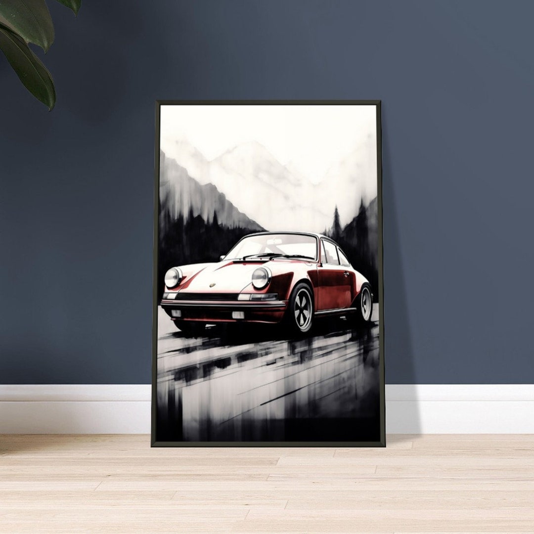 HD Vintage Porsche 911 Poster in Frame | Travel Poster | Retro | Art ...