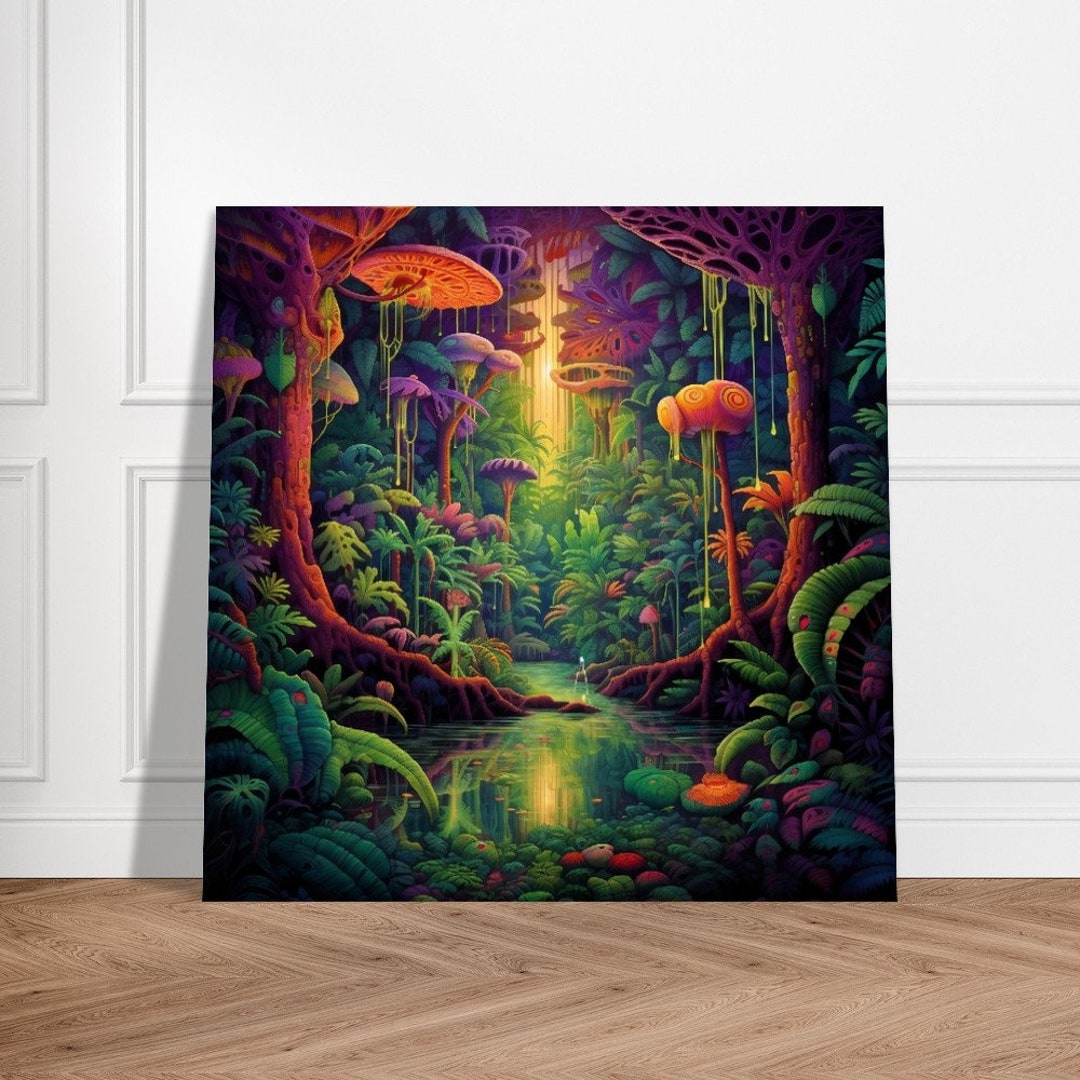 Premium Poster Rainforest DMT Art Style Jungle Nature Art Print ...