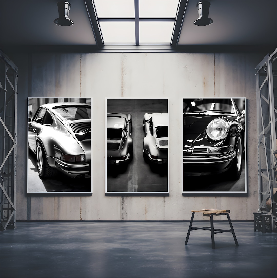 Porsche Poster With Frame Retro Car Poster Vintage for Living Room Art ...
