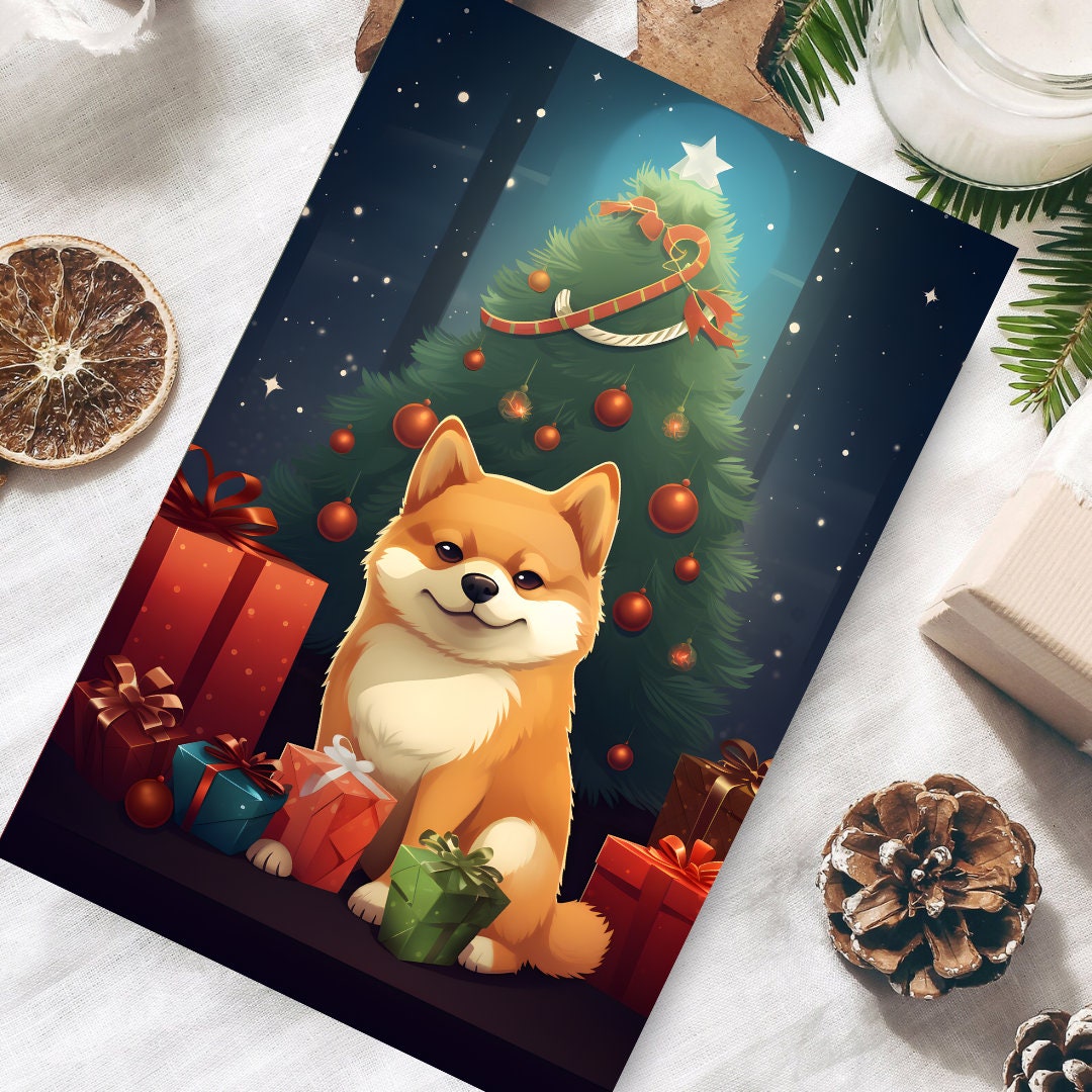 10 Shiba Inu Greeting Cards Christmas Shiba Christmas Card Set ...