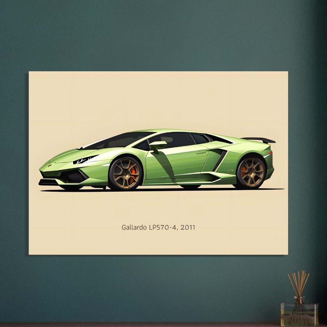 Lamborghini Gallardo Car Poster Supercar Wall Art Lamborghini Mural for ...