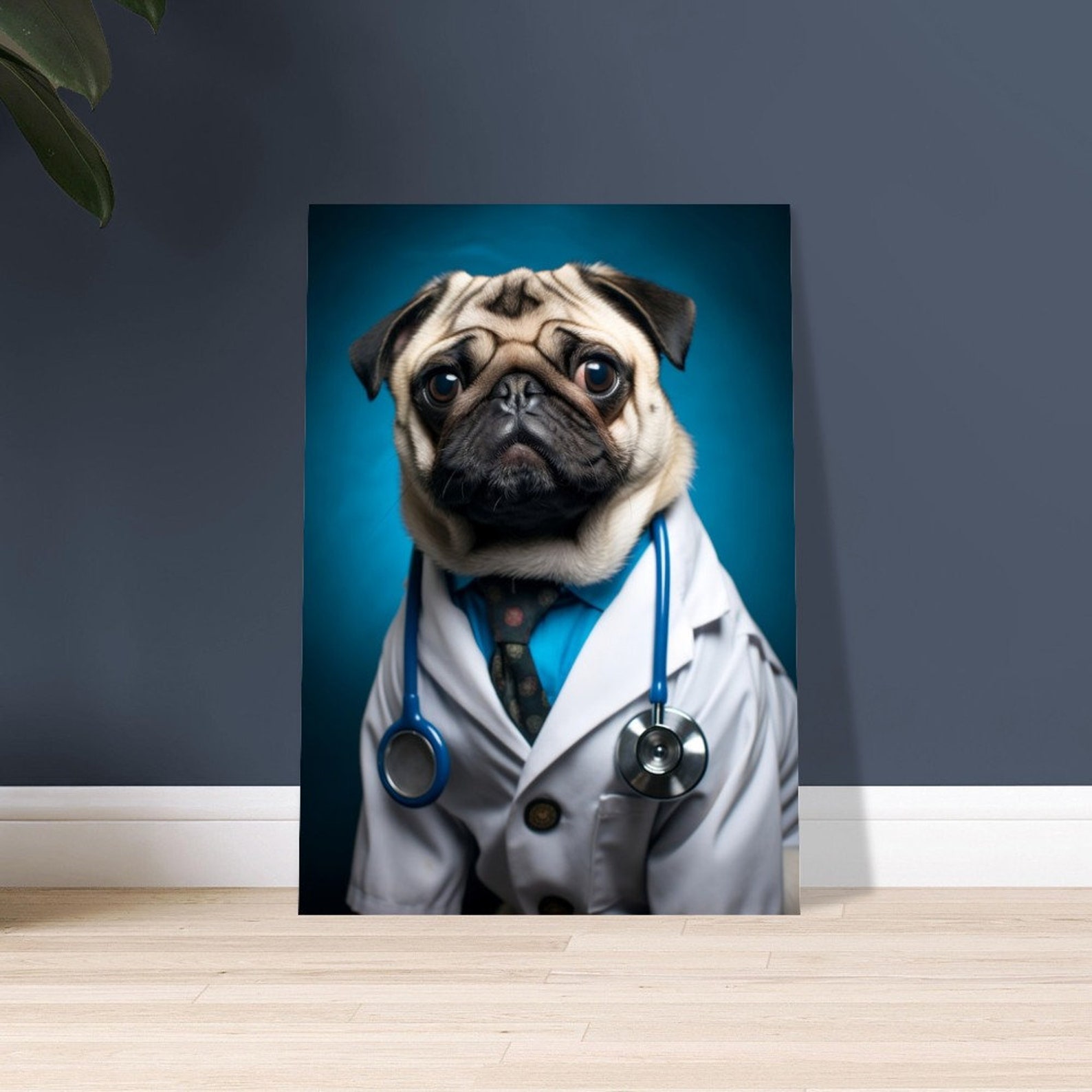 Mops Arzt Poster Klinik Mops Kunstdruck lustig Mops Bilder Mops Kunst ...