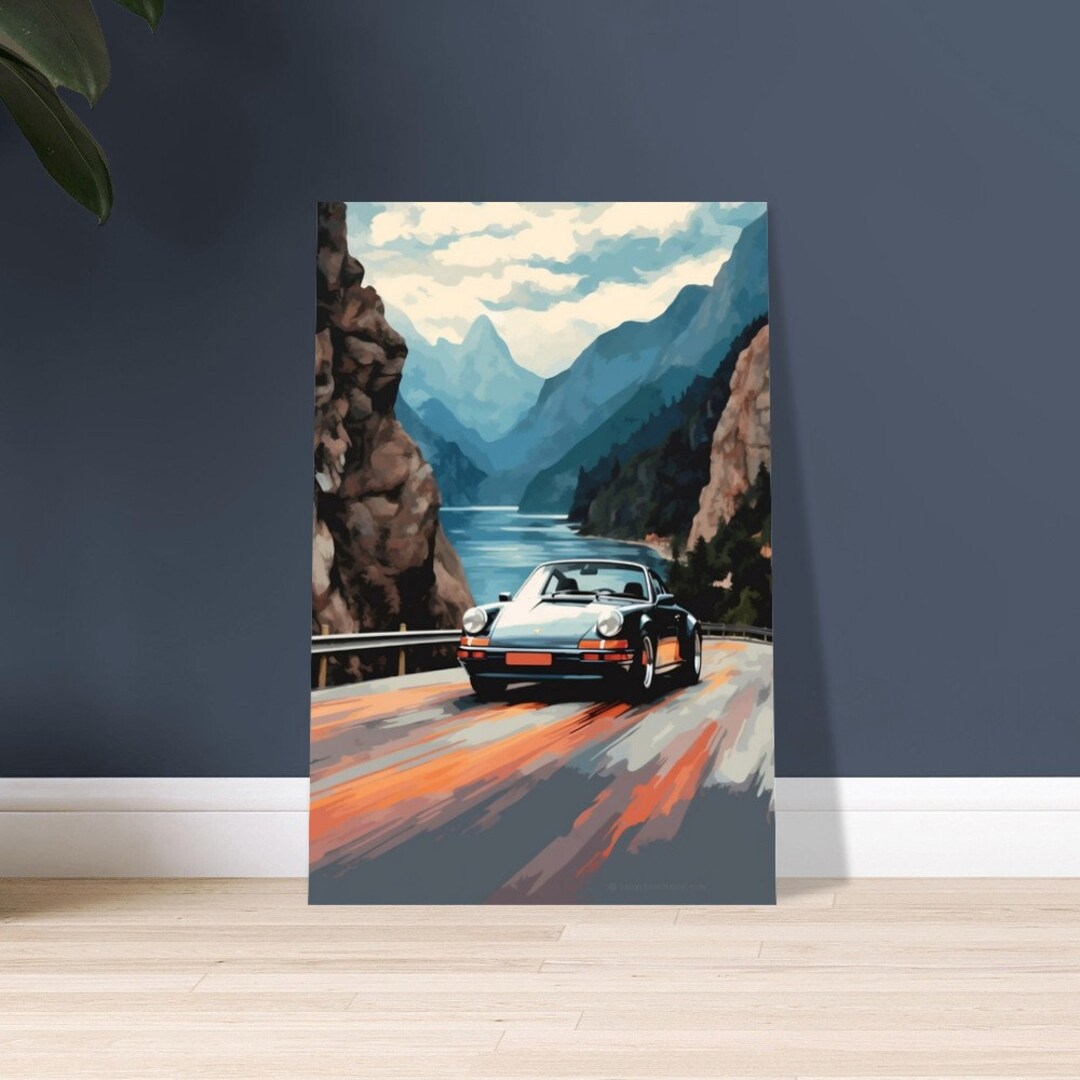 Vintage Porsche Poster Classic Car Wall Art Retro Decor for Car ...