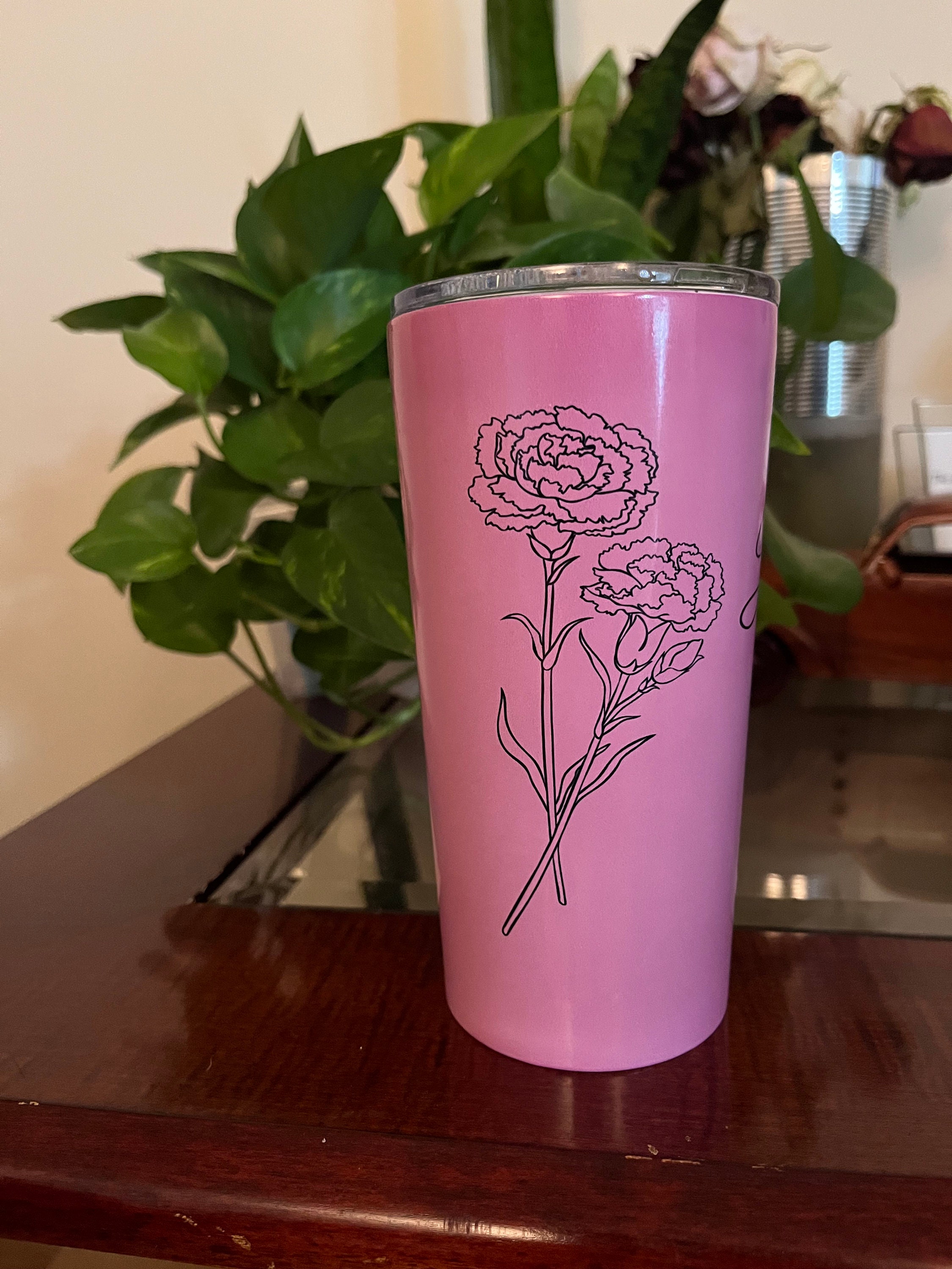 Personalized Birth Flower Coffee Cup With Name personalized - Etsy
