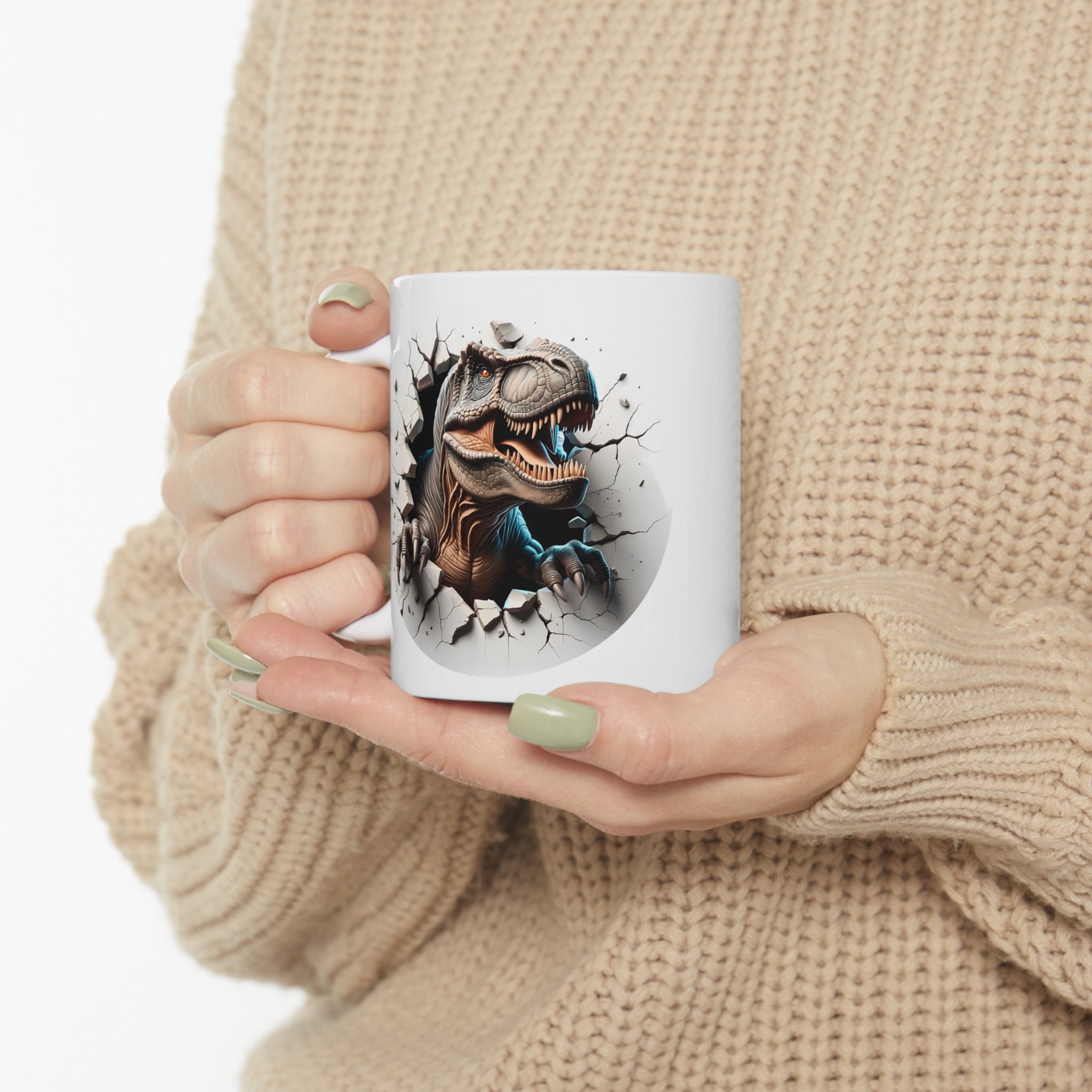 3D Trex Mug, Realistic Tyrannosaurious Rex Mug, Dinosaur Gift Mug ...