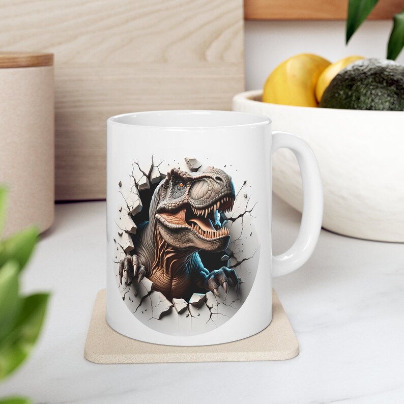 3D Trex Mug, Realistic Tyrannosaurious Rex Mug, Dinosaur Gift Mug ...