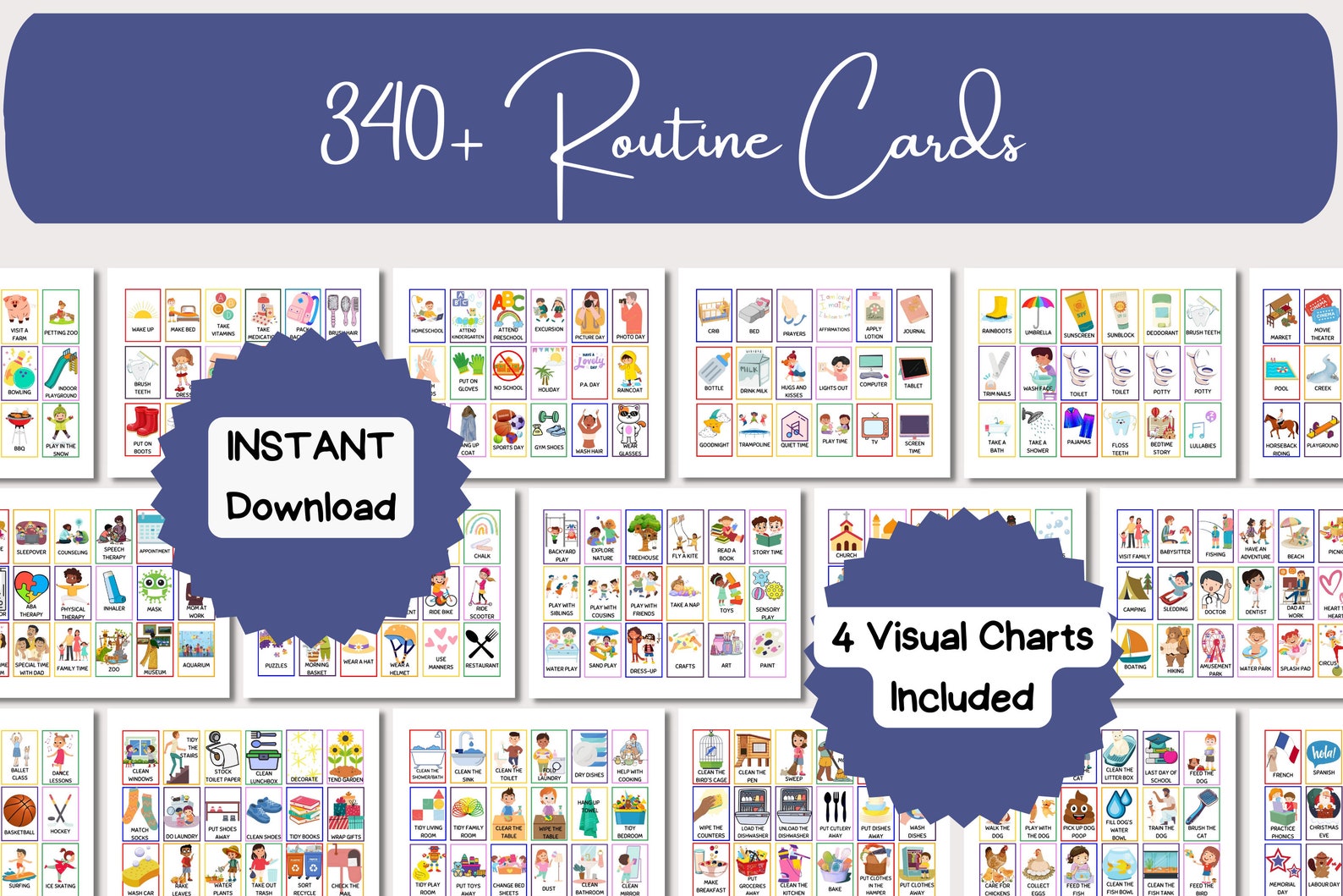 Daily Routine for Kids, Daily Routine Chart, Visual Responsibility ...