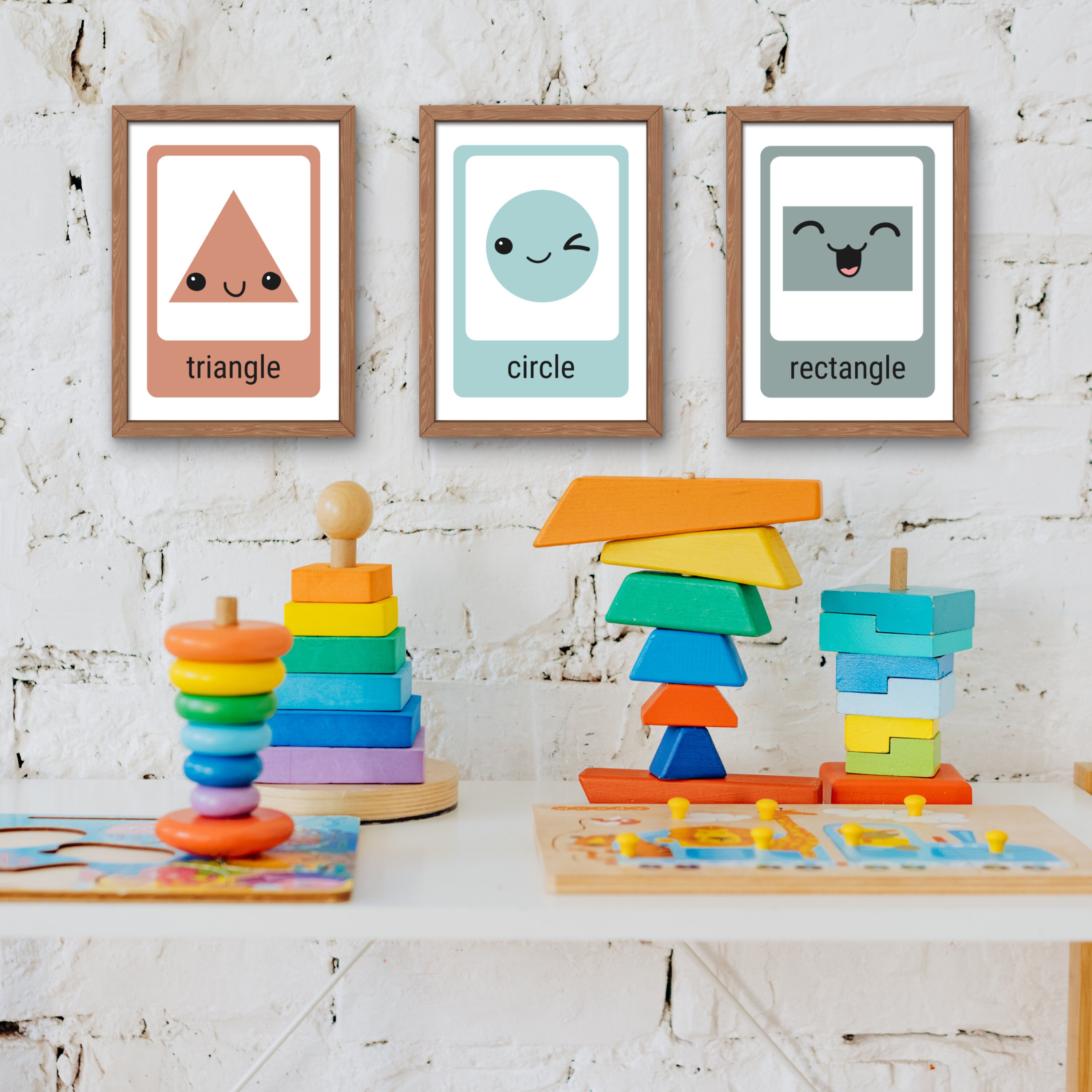 Boho 2D Shapes Poster, Educational Wall Decor, Neutral Printable Shapes ...