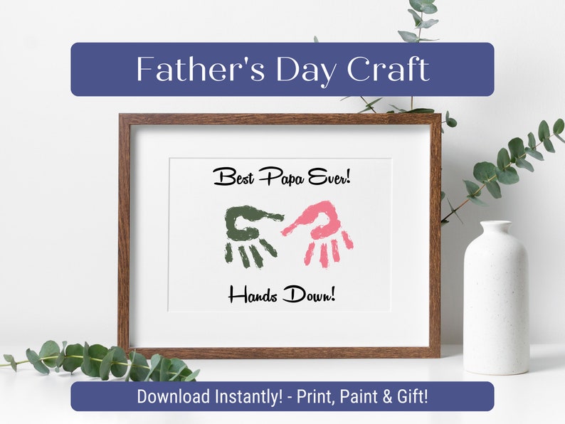 Father's Day Handprint Craft Bundle, DIY Father's Day Gift, Kid's Gift ...