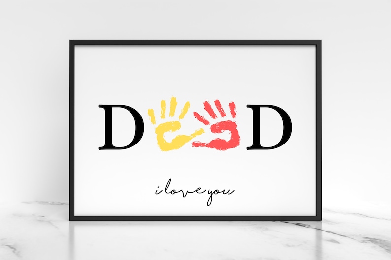 DAD Handprint Footprint Art Craft, Father's Day Gift for Dad, DIY Baby ...