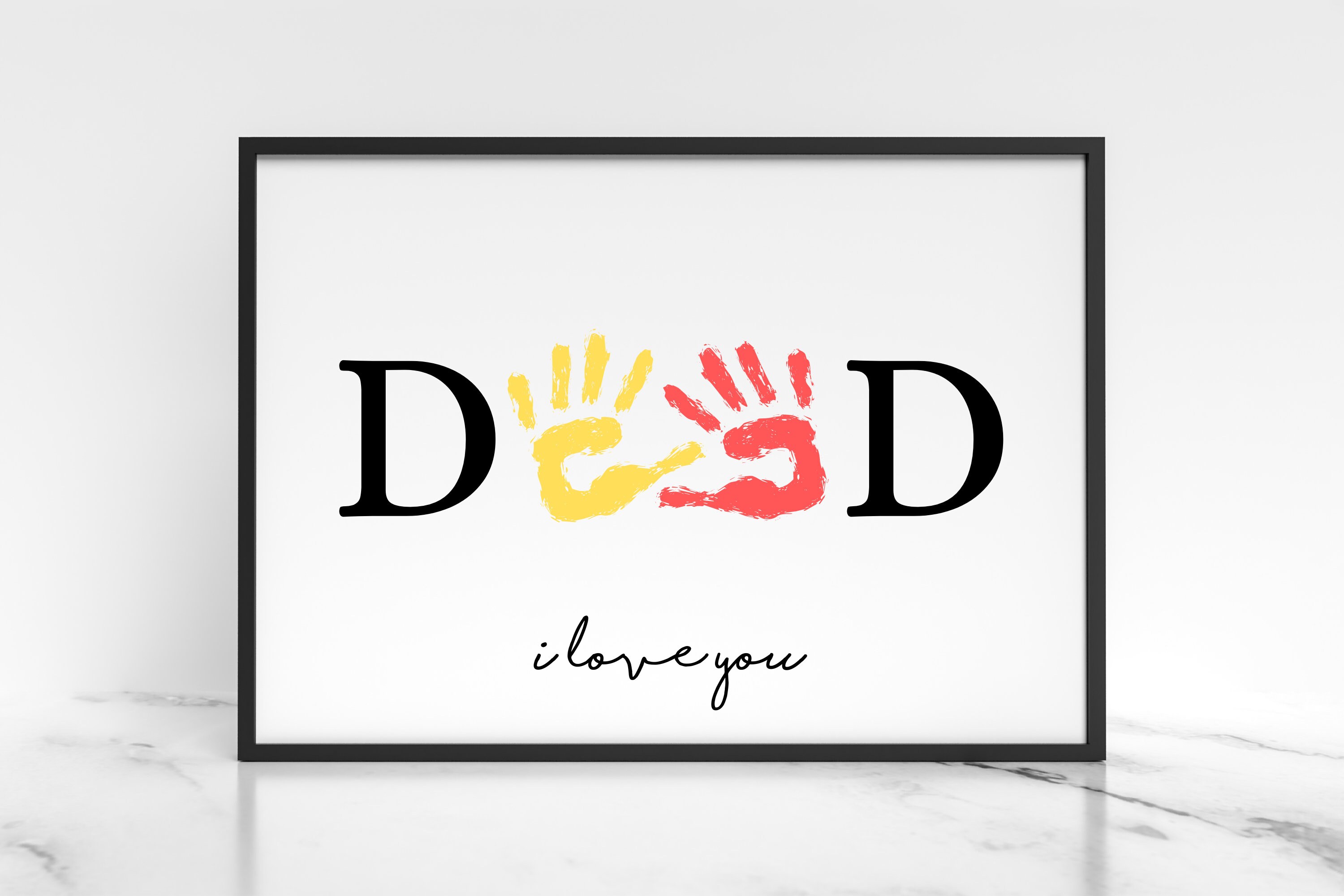 DAD Handprint Footprint Art Craft, Father's Day Gift for Dad, DIY Baby ...