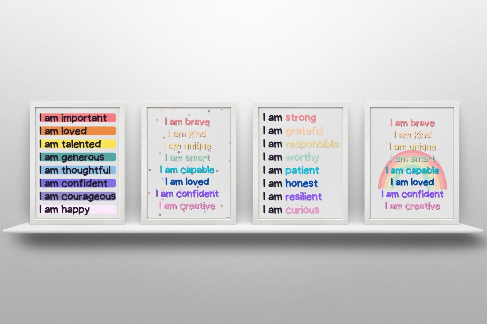Positive Affirmations for Kids, Rainbow Affirmations Print ...